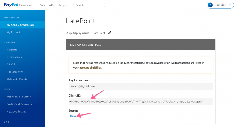 How to get PayPal Api Keys – LatePoint Documentation