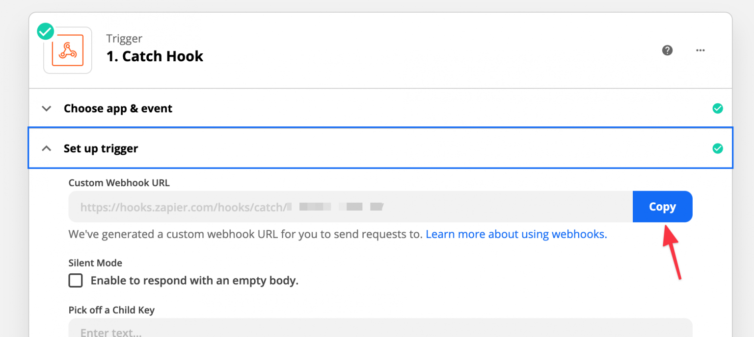 Copy the Webhook URL and paste it in your LatePoint webhook form: