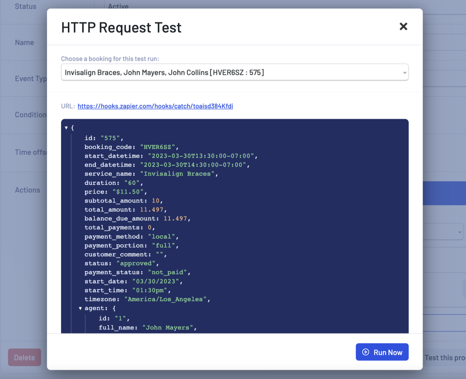 It will show you full payload of the webhook that is being sent: